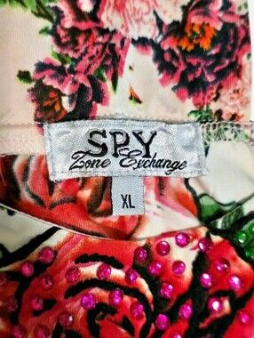 Spy Zone Exchange | Dresses | Y2k Floral Rose Tattoo Dress Rhinestone ...
